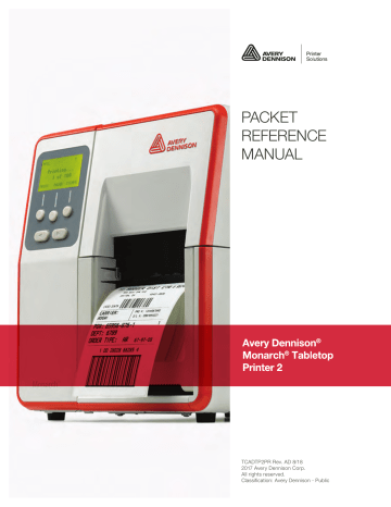 Avery Dennison Monarch Tabletop Printer 2 Reference Manual | Manualzz