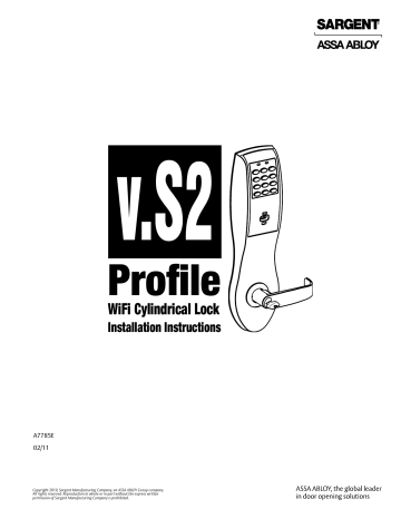Assa Abloy Sargent V.S2 Installation Instructions Manual | Manualzz