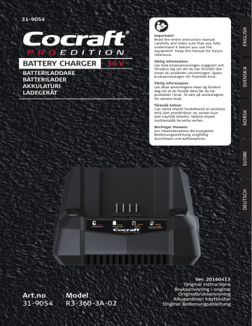 Cocraft 31-9054 Original Instructions Manual | Manualzz