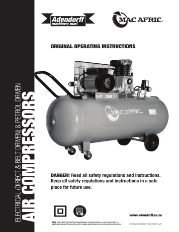 ADENDORFF MAC-AFRIC COMPRV-510 Original Operating Instructions | Manualzz