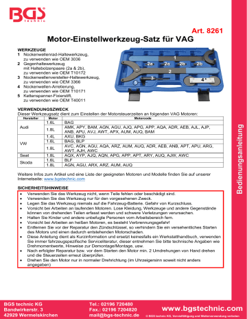 BGS technic 8261 Instruction Manual | Manualzz