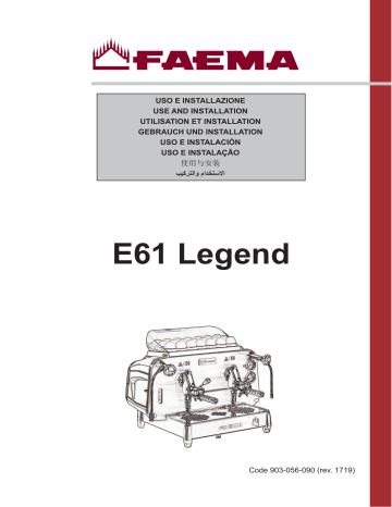 Faema E61 3 GR Use And Installation | Manualzz