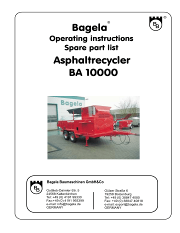 Bagela BA 10000, BA 7000F Operating Instructions Manual | Manualzz
