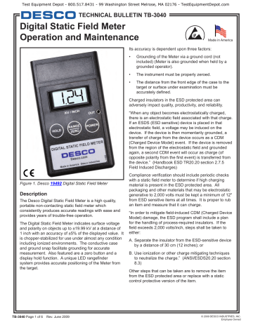 Desco 19492 Operation And Maintenance | Manualzz