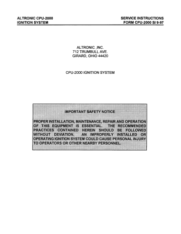 Altronic CPU-2000 Service Instruction | Manualzz