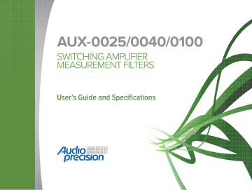 Audio Precision AUX-0100 User Manual And Specifications | Manualzz
