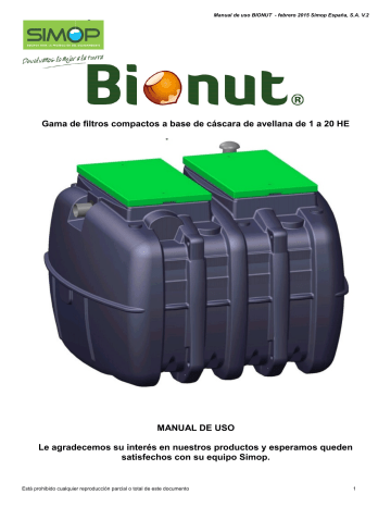 simop Bionut Manual de usuario | Manualzz