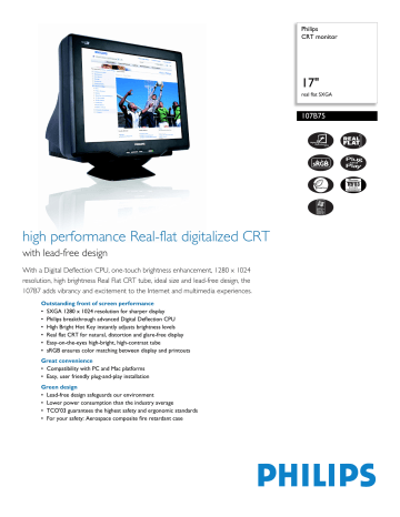 Philips 107B Crt Tv Specification Guide | Manualzz