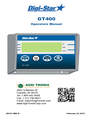 AGRI TRONIX DIGI-STAR GT400 Operator's Manual | Manualzz