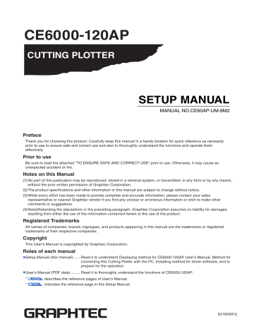 GRAPHTEC CE6000-120AP Setup Manual | Manualzz