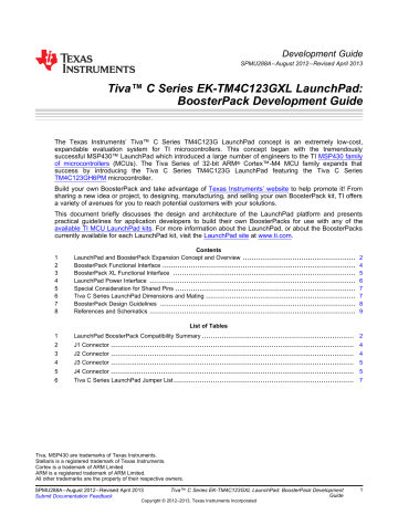 Texas Instruments EK-TM4C123GXL Microcontroller Kit Data Sheet | Manualzz