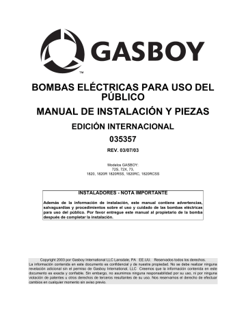 Gasboy 73 Manual de usuario | Manualzz