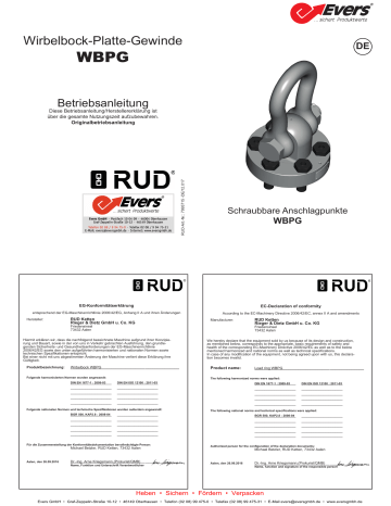 RUD WBPG Betriebsanleitung | Manualzz