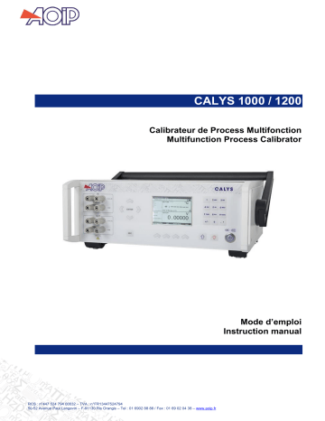 AOIP CALYS 100, CALYS 1000 Instruction Manual | Manualzz