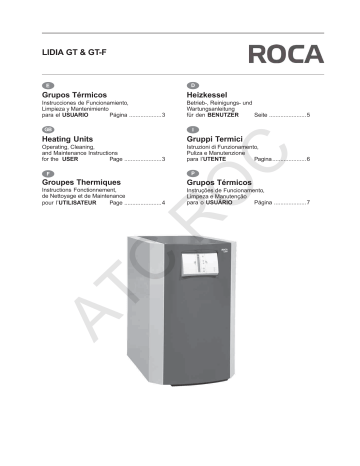 Roca LIDIA GT Serie Instrucciones de operación | Manualzz
