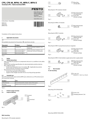 Festo CPX, MPA-S, MPAL-VI Instructions And Assembly | Manualzz