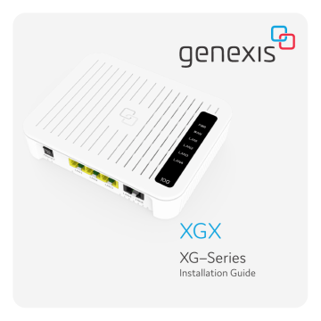 Genexis XG Series Installation Manual | Manualzz