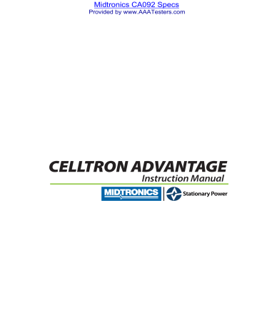 Celltron Advantage Midtronics CAD-5200 Instruction Manual | Manualzz