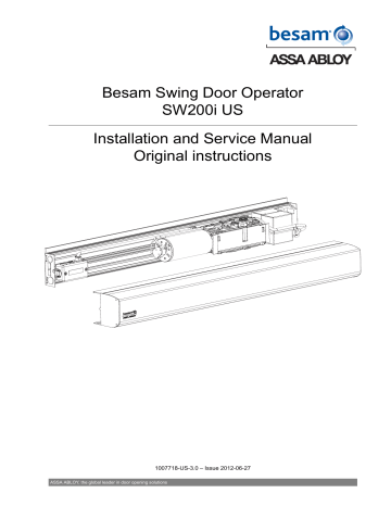 Assa Abloy Besam SW200i US Installation And Service Manual | Manualzz