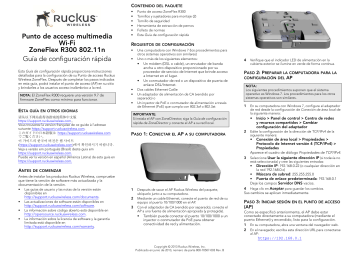 Ruckus ZoneFlex R300 guía de instalación rápida | Manualzz