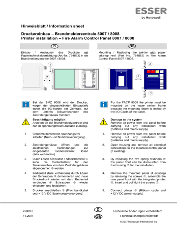 Esser 8007 Printer Installation Manual | Manualzz