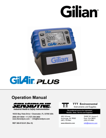 Gilian GilAir Plus Operation Manual | Manualzz