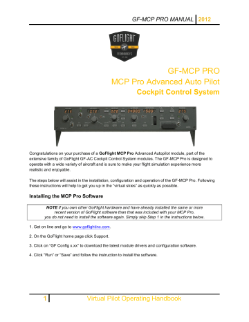 GoFlight GF-MCP PRO Operating Handbook | Manualzz
