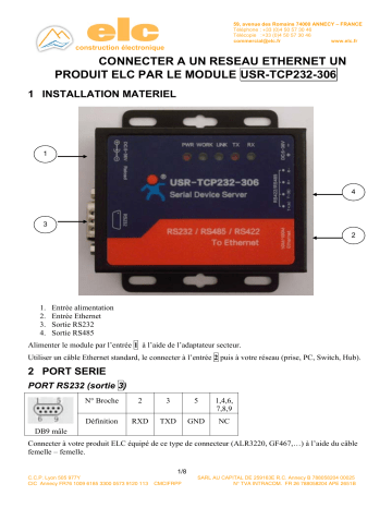 ELC USR-TCP232-306 Quick Start Manual | Manualzz