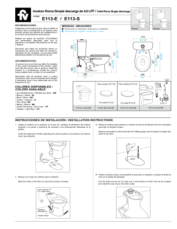 FV Roma E113-E Installation Instructions | Manualzz