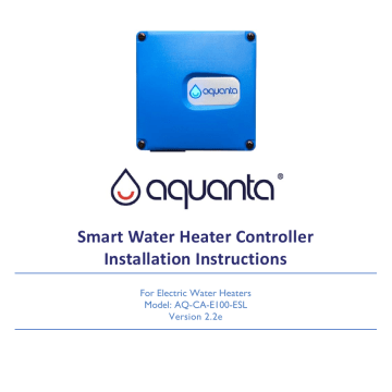 aquanta AQ-CA-E100-ESL Installation Instructions Manual | Manualzz