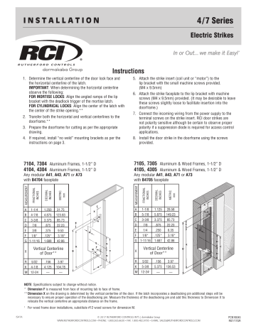 Dormakaba RCI 4 Series Installation Instructions | Manualzz