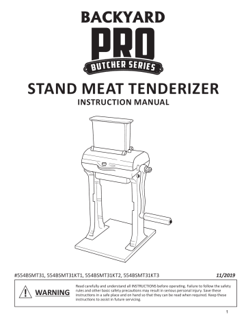 Backyard Pro Butcher Series Instruction Manual | Manualzz