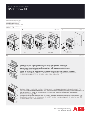 ABB SACE Tmax XT3 installation Guide | Manualzz