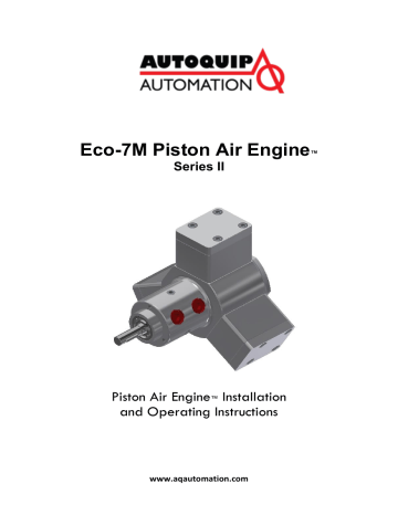 Autoquip Piston Air Eco-7M Engine II Series Installation And Operating ...