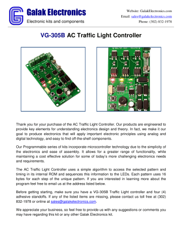 Galak Electronics VG-305B Quick Start Manual | Manualzz