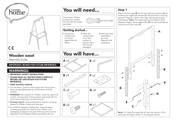 George Home Wooden easel Assembly Manual | Manualzz