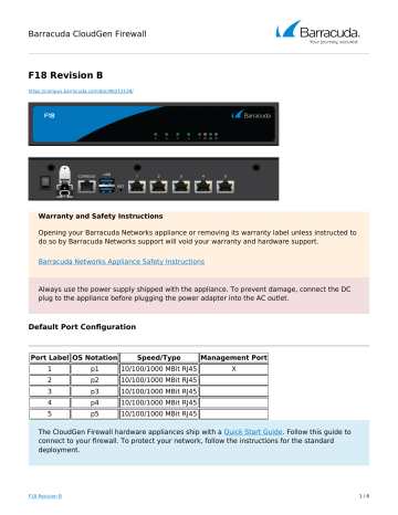 Barracuda CloudGen F18 Quick Start Manual | Manualzz