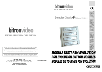 Bitron Video Domular Classic PSM70 Evolution Manual | Manualzz