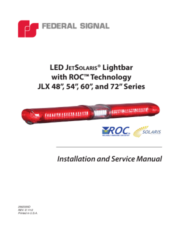 Federal Signal Corporation JetSolaris JLX Series Installation And ...