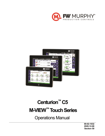 FW Murphy Centurion C5 M-VIEW Touch 7 Operation Manual | Manualzz
