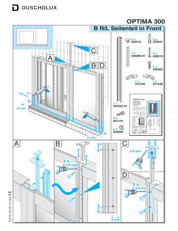 Duscholux OPTIMA 300 Instrucciones De Montaje | Manualzz