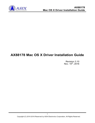 ASIX AX88178 Driver Installation Manual | Manualzz
