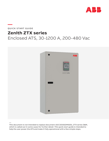 ABB Zenith ZTX Series Quick Start Manual | Manualzz
