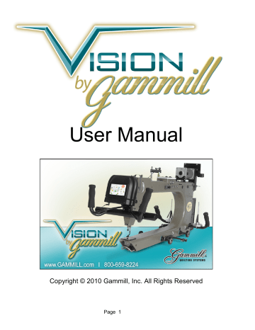 Gammill Vision User Manual | Manualzz