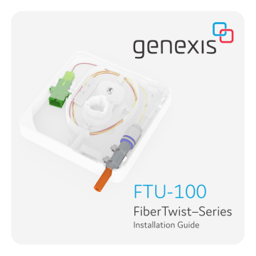 Genexis FiberTwist FTU-100 Installation Manual | Manualzz