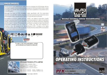 AutoWatch WAB 100 Operating Instructions | Manualzz