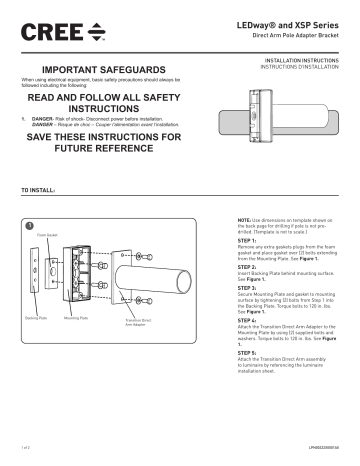 Cree LEDway XSP Series Installation Instructions | Manualzz