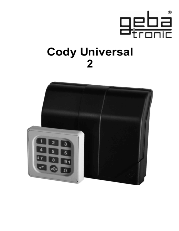 Geba Tronic Cody Universal 2 Manual | Manualzz