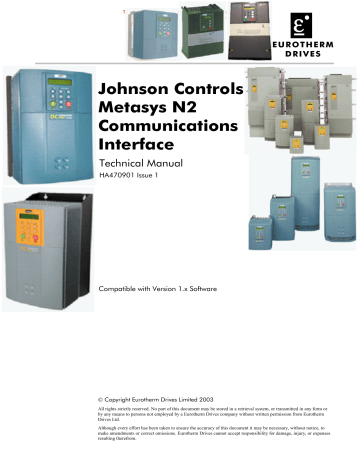 Eurotherm Drives HA470901, Metasys N2 Technical Manual | Manualzz