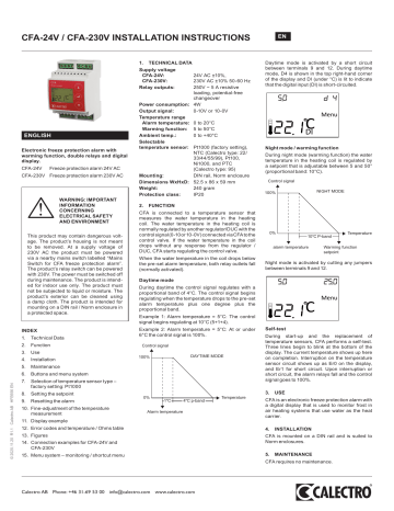 CALECTRO CFA-24V Installation Instructions | Manualzz